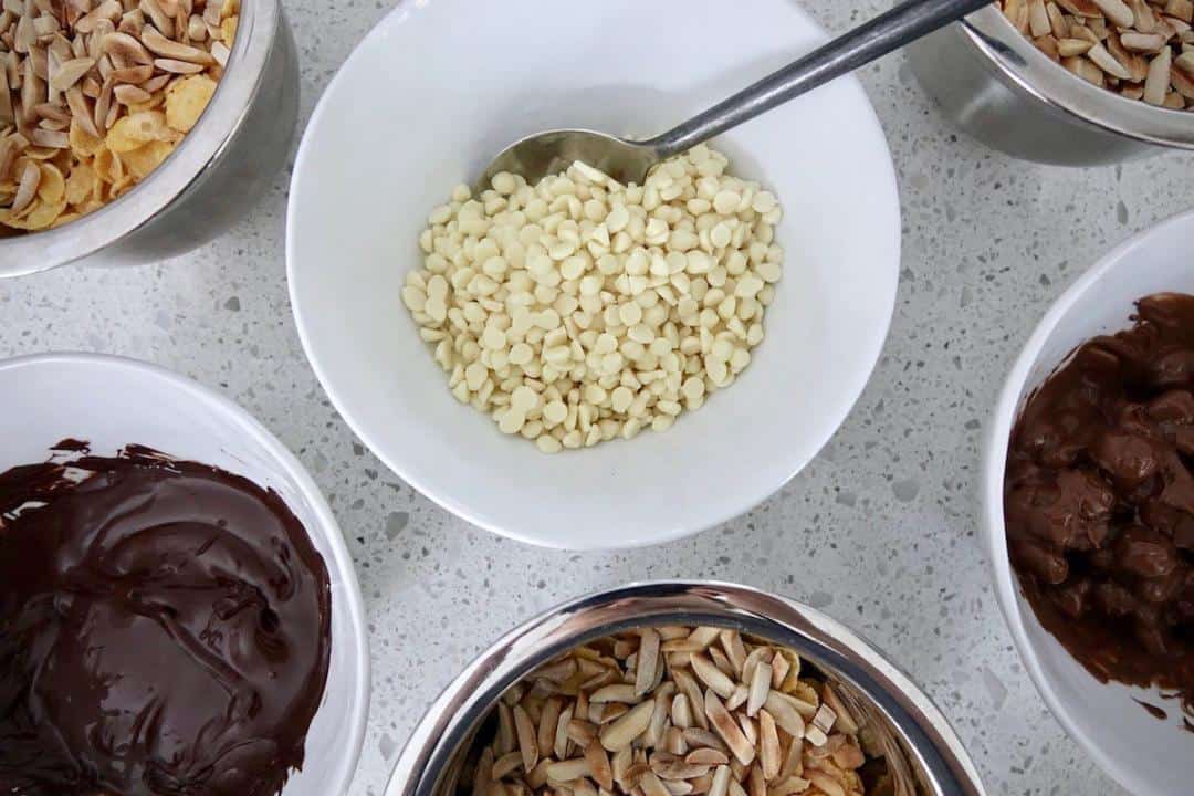 Schokocrossies: German Almond Chocolate Clusters - dirndl kitchen